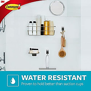Command BATH31-SN-ES, Heavy Duty Shower, Satin Nickel, 1-Caddy, 1-Prep Wipe, 4-Water-Resistant Strips, Organize Damage-Free, 0