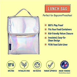 Wildkin 15 Inch Kids Backpack Bundle with Lunch Bag (Holographic)