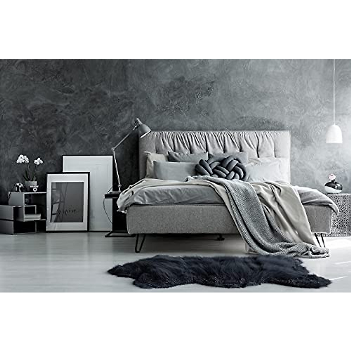 HOMECUTE Black Fur Rug 6ft x 3ft. Black Rug Bear Rug Black Rug for Living Room Black Rug for Bedroom Faux Fur Rug Bear Rug Kids Room Rug Bedside Rugs Animal Rug Black Room Rug