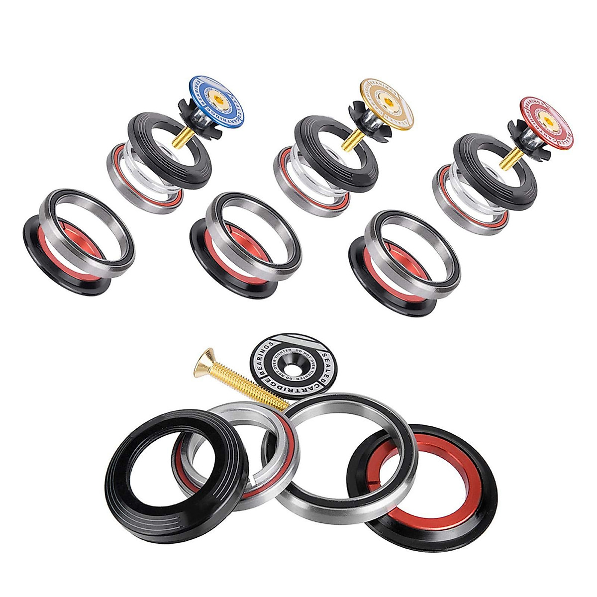 Weiyirot Bicycle Bearings, Scooter Headset, Colorfast BMX Forks, for Bicycle for Bike