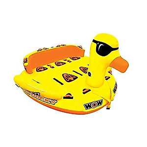 WoW Watersports Mega Ducky Towable, 1 to 5 Person and Tow Rope Bundle