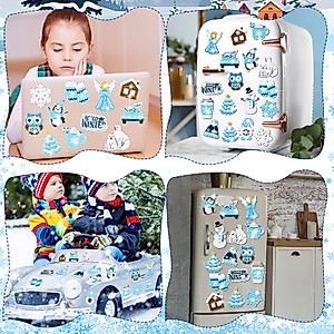 16 Pcs Winter Magnet Diamond Art for Refrigerator Christmas Diamond Painting Magnets DIY Winter Penguin Snowflake Gnome Magnets Diamond Painting Kits Xmas Fridge Magnet Decals for Kids Adults Crafts