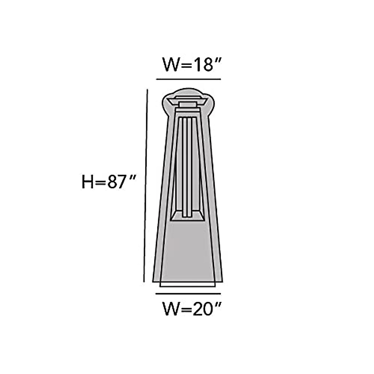 Covermates Square Patio Heater Cover – Weather Resistant Polyester, Elastic Hem, Water Resistant Zipper, Grill and Heating-Khaki