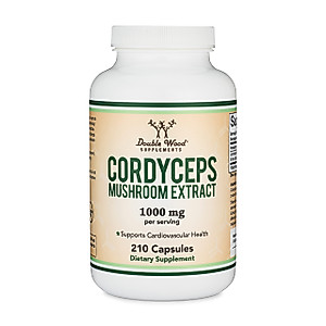 Cordyceps Capsules (Cordyceps Sinensis Mushroom Extract) 210 Count, 3.5 Month Supply, 1,000MG (7% Polysaccharides with Alpha and Beta Glucans) Overall and Aging Support by Double Wood