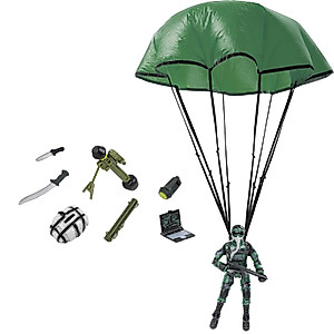 Click N' Play Military Toys Airborne Trooper 10 Piece Play w/Accessories Military Action Figures Toy Set with Soldier Men &Military Accessories, Army Men Toys for Boys Ages 3 Military