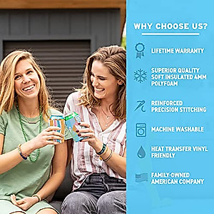 Blank Beer Can Coolers Sleeves (12-Pack) Soft Insulated Beer Can Coolies - HTV Friendly Plain Koolies in Bulk for Soda, Beer & Water Bottles - Coolie Blanks for Vinyl Projects & Wedding Favors