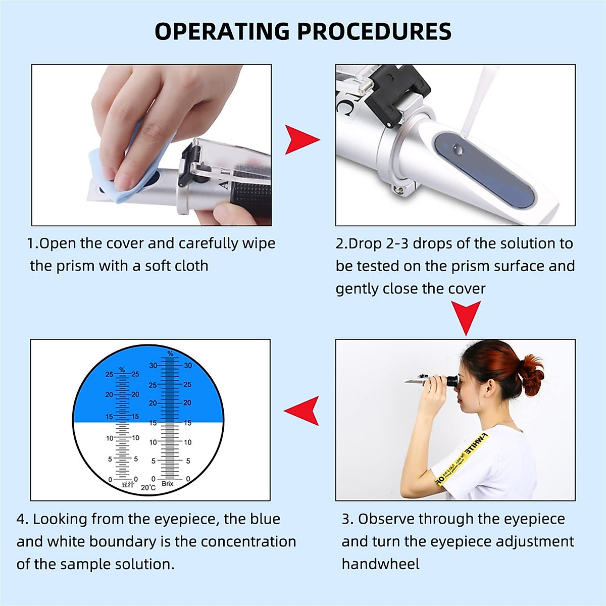 Digital Tester Portable Refractometer Design for Liquor Alcohol Content Tester 0-80% V/V ATC Refractometer
