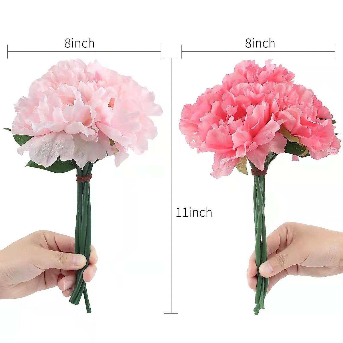 Gabriel's Garden Artificial Peony Flowers, 10pcs Fake Peony Flowers, Silk Flowers Bouquet, Pink Peonies for Home Decor, Wedding Decoration, Centerpieces, Birthday Party