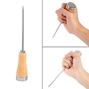 Ice Pick Crusher Wooden Handle Awl Punch Stainless Steel Awl GL Kitchen Bar Tool for Picnics, Camping, Bars, Kitchens, And Restaurants
