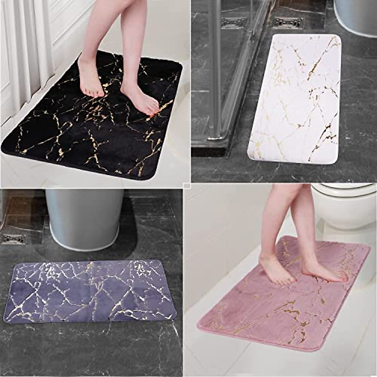 Flixsonic Bathroom mat Luxurious Ultra Soft Non-Slip Absorbent Quick Dry ，Machine Washable Shower Rug, Perfect mat for Bathroom,Kitchen, and Bedroom Decor (19.7 x 31.5 Inch, White)