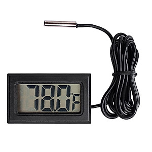 HiLetgo 5pcs Digital LCD Thermometer Temperature Digital LCD Fridge Thermometer Water Temperature with Probe Fahrenheit