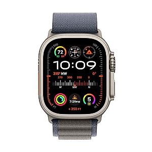 Apple Watch Ultra 2 [GPS + Cellular 49mm] Smartwatch with Rugged Titanium Case & Blue Alpine Loop Small. Fitness Tracker, Precision GPS, Action Button, Extra-Long Battery Life, Carbon Neutral