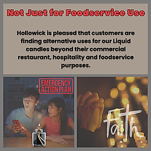 Hollowick Disposable Liquid Candles, 8 Hour, for Use in Glass Votive Tealight Lamp Holders, Restaurant Wedding Table Top Lights, Child Resistant Closures, 90 Pieces, Clear Fuel Oil HD8-90