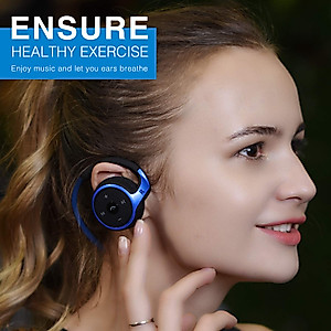 RTUSIA Small Bluetooth Headphones Wrap Around Head - Sports Wireless Headset with Built in Microphone and Crystal-Clear Sound, Foldable and Carried in The Purse, and 12-Hour Battery Life, Blue