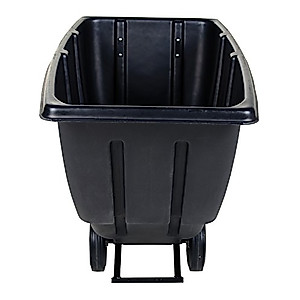 Vestil TDT-50-LD-BLACK Plastic Light Duty Tilt Truck 1/2 Cubic Yard 450 Lb. Capacity Black