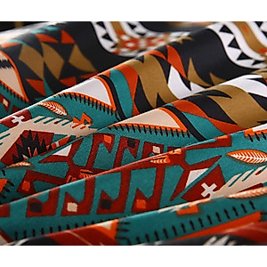 Bsmilly Bohemian Duvet Cover Set King Boho Chic Floral Striped Bedding Set Super Soft Microfiber Indian Tribal Duvets Cover Southwestern Exotic Mandala Comforter Cover Orange