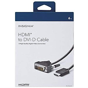 Insignia HDMI to DVI-D 6ft Cable