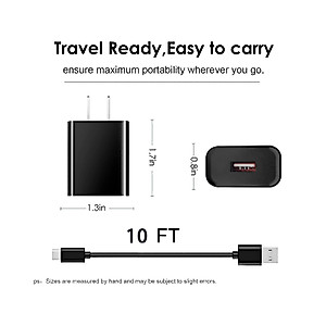 10FT USB C Wall Charger Charging Cable Cord Fit for Motorola G Power 2022, G Stylus 5G, Moto One 5G/One 5G UW Ace G7 G8 Play, Edge/Edge+, Z4 G200 G100 G22 G41 G60 G71 G72 G60s E20 G30 G10 G51 Phone