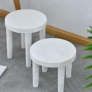 Ciieeo 1pc Japanese Style Stool Small Stool Small Vanity Stool Low Stool Kid Step Stool Step up Stool Non-Slip Stool Little Stool Plastic Furniture Makeup White Child