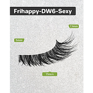 Eyelashes Lashes False Eyelashes Natural Eyelashes Wispy Lashes Mink Lashes False Eyelashes Natural 6 Pairs Frihappy DW6-Sexy