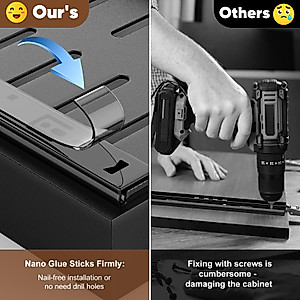 DOUNIWAN Pull Out Cabinet Organizer, Heavy Duty Slide Out Drawers,Expandable (14.4'' to 20.4'') Fixed With Adhesive Nano Film for Pots, Roll out Shelf Storage Kitchen,Pantry,Bathroom Storage