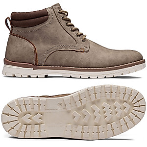 Vostey Men's Boots Casual Hiking Boots Winter Boots for Men Water-Resistant Chukka Boots (BMY673 Khaki Size 15)