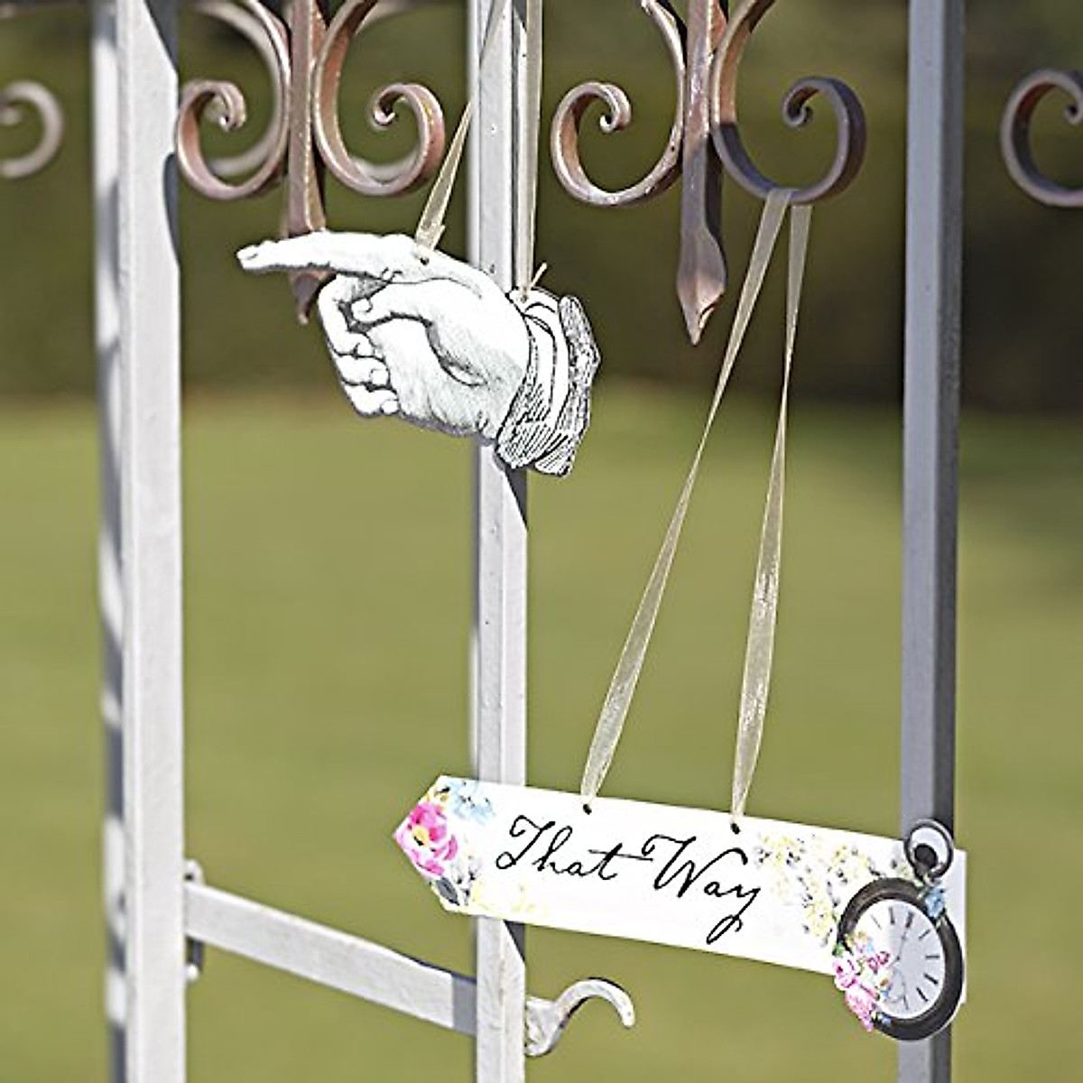 Talking Tables Truly Alice Mad Hatter Scene Setter Signs for a Tea Party or Wedding, Multicolor (8 Pack)