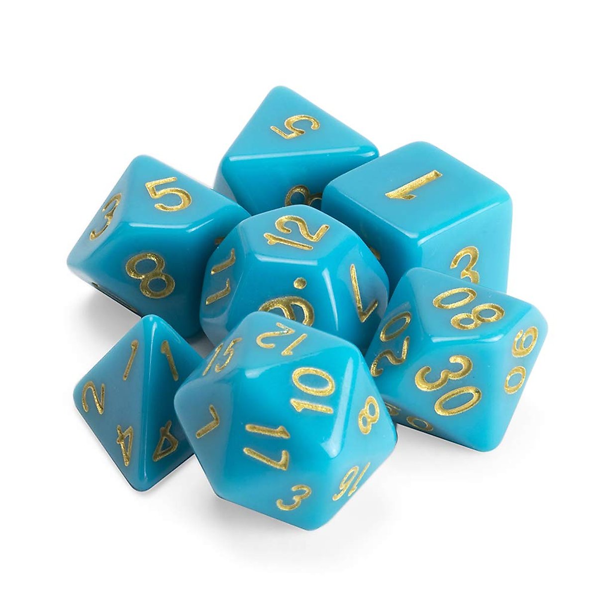 Wiz Dice Series III - Polyhedral Dice Set for Tabletop RPG Adventure Games with a Dice Box - DND Dice Set, Suitable for Dungeons and Dragons, MTG and Dice Games Alike - Goblin Teeth - 7 ct
