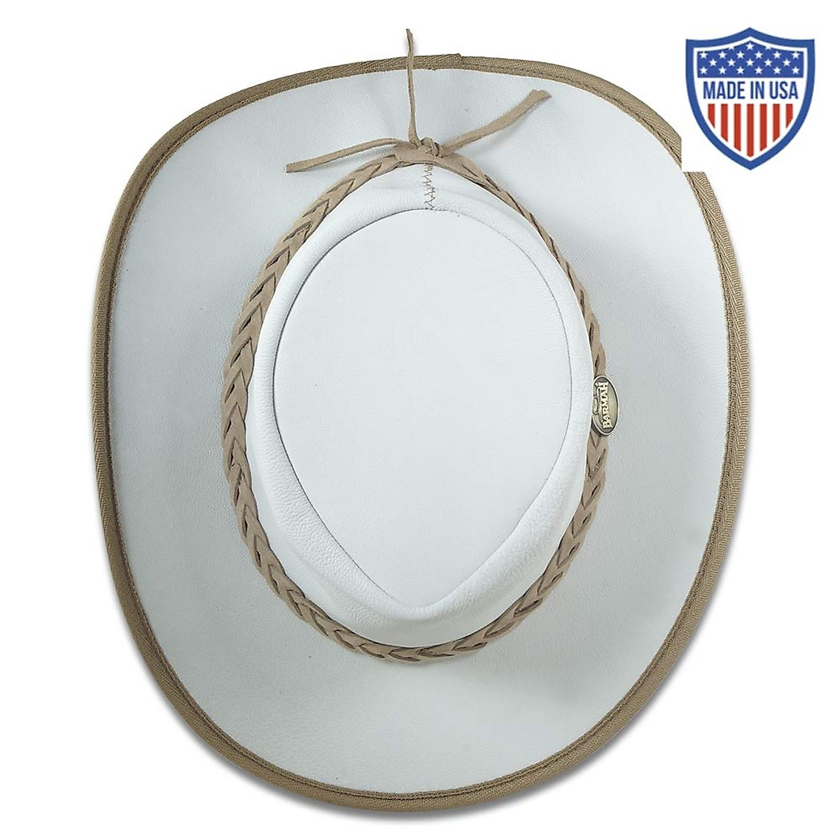 Barmah Hats Squashy Mountain Goat Leather Hat - Item 2055 (XXLarge, Pearl)