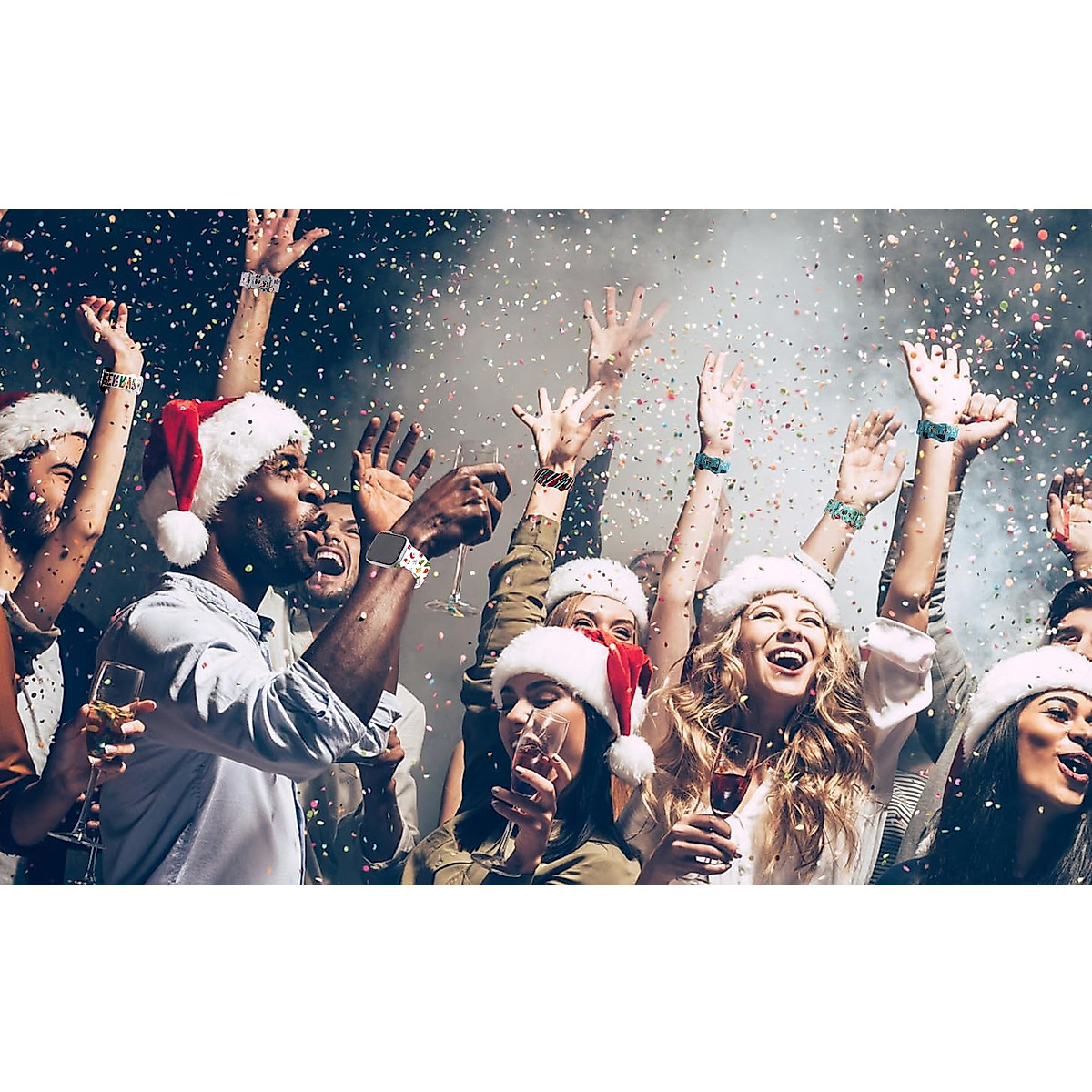 Christmas Band Compatible Apple Watch Winter Strap 38mm 40mm 41mm Women 3 Packs,Blingbrione Printed Silicone Merry Xmas Tree Snowflake for iphone Watch Series Ultra 9 8 7 SE 6 5 4 3 2 1 Girl 3 Sets