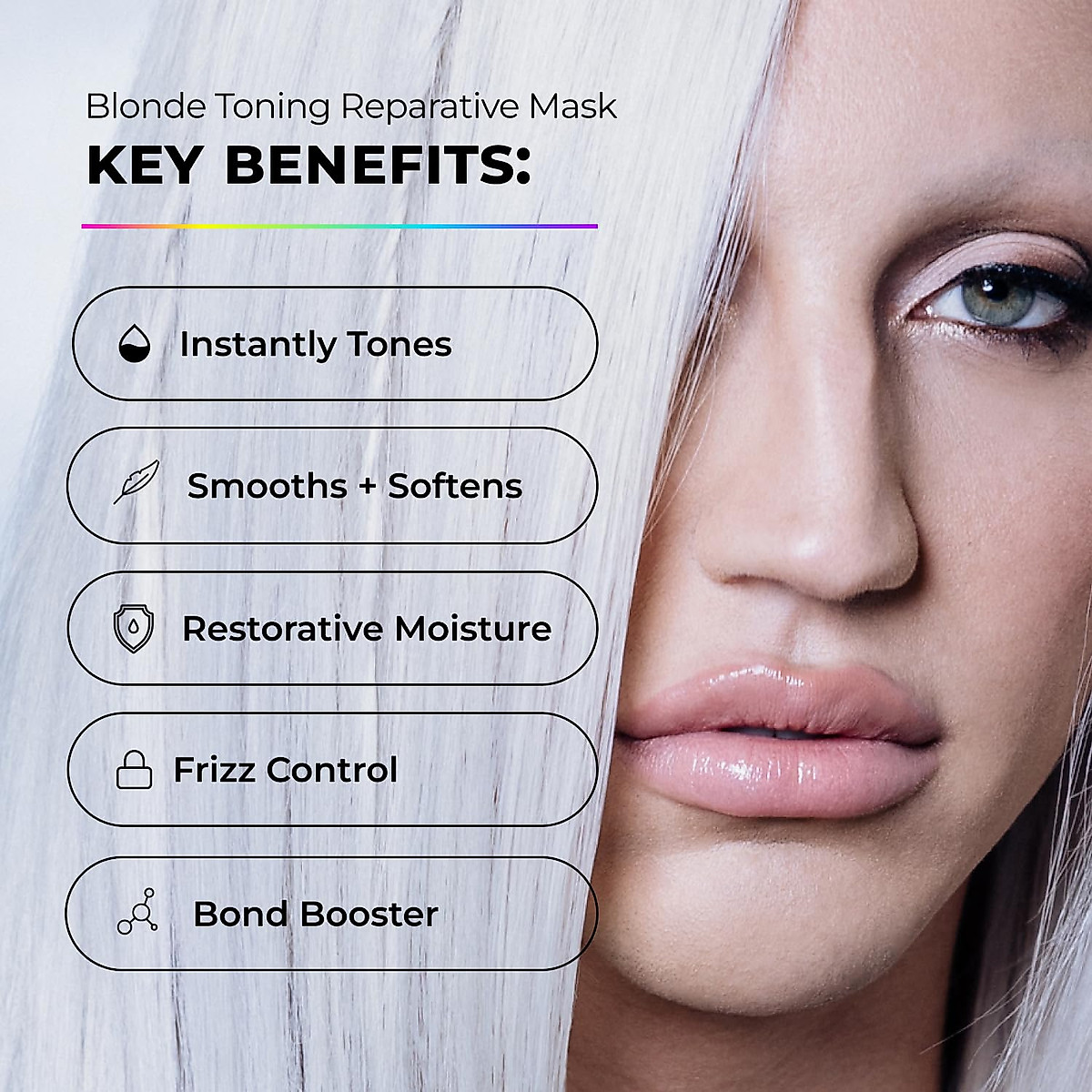 XMONDO Hair Supernova Blonde Toning Reparative Mask | Vegan Formula Reduces Unwanted Brassy & Yellow Tones on Blonde, Highlighted, and Gray Hair | 8 Fl Oz, 1-Pack