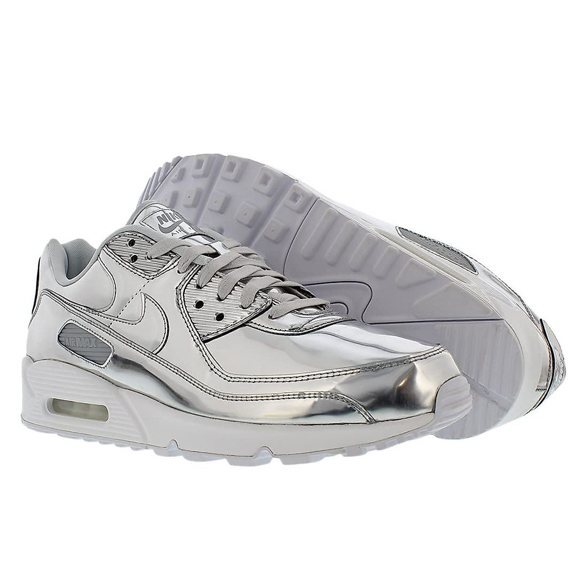 NIKE Women's Sneaker, Silver Chrome Chrome Pure Plat, 10.5