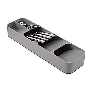 Joseph Joseph DrawerStore Compact Cutlery Organizer Kitchen Drawer Tray, Small,Gray