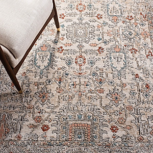 MARTHA STEWART x SAFAVIEH 9' x 12' Grey/Ivory MSR877F Dakota Oriental Non-Shedding Area Rug