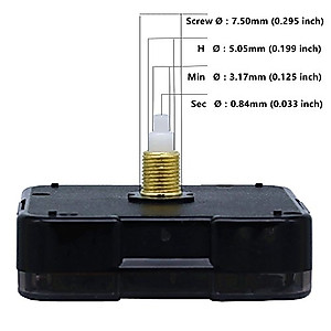 TIKROUND Youngtown 12888 Quartz DIY Wall Clock Movement Mechanism Repair Parts Replacement Kit Sweep Silent Movement,17 mm (43/64 inch) Shaft Length 9.5 mm (3/8 inch) Thread Length.