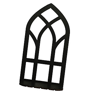Vintage Hollowed Window Frame Wall Shelf Wood Black Crystal Display Stand Plant Holder Hanging Shelves For Home Decors