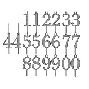 Kalinar 20 Piece Numbered Aluminum Candle Holders/Toppers for Cakes - Reusable and Easy to Clean - Celebrate Birthdays, Anniversaries, Reunions and More - Fun for Every Age - Silver
