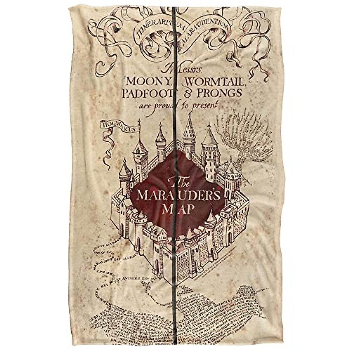 Harry Potter Marauder's Map Officially Licensed Silky Touch Super Soft Throw Blanket 36" x 58"
