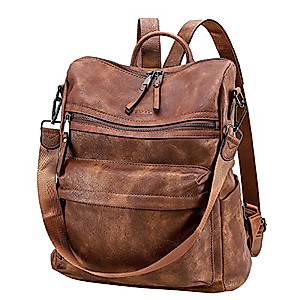 CASEEK Women Backpack Purse Fashion Leather Designer Shoulder Bags Casual Travel Bag Multipurpose Convertible Satchel Handbag