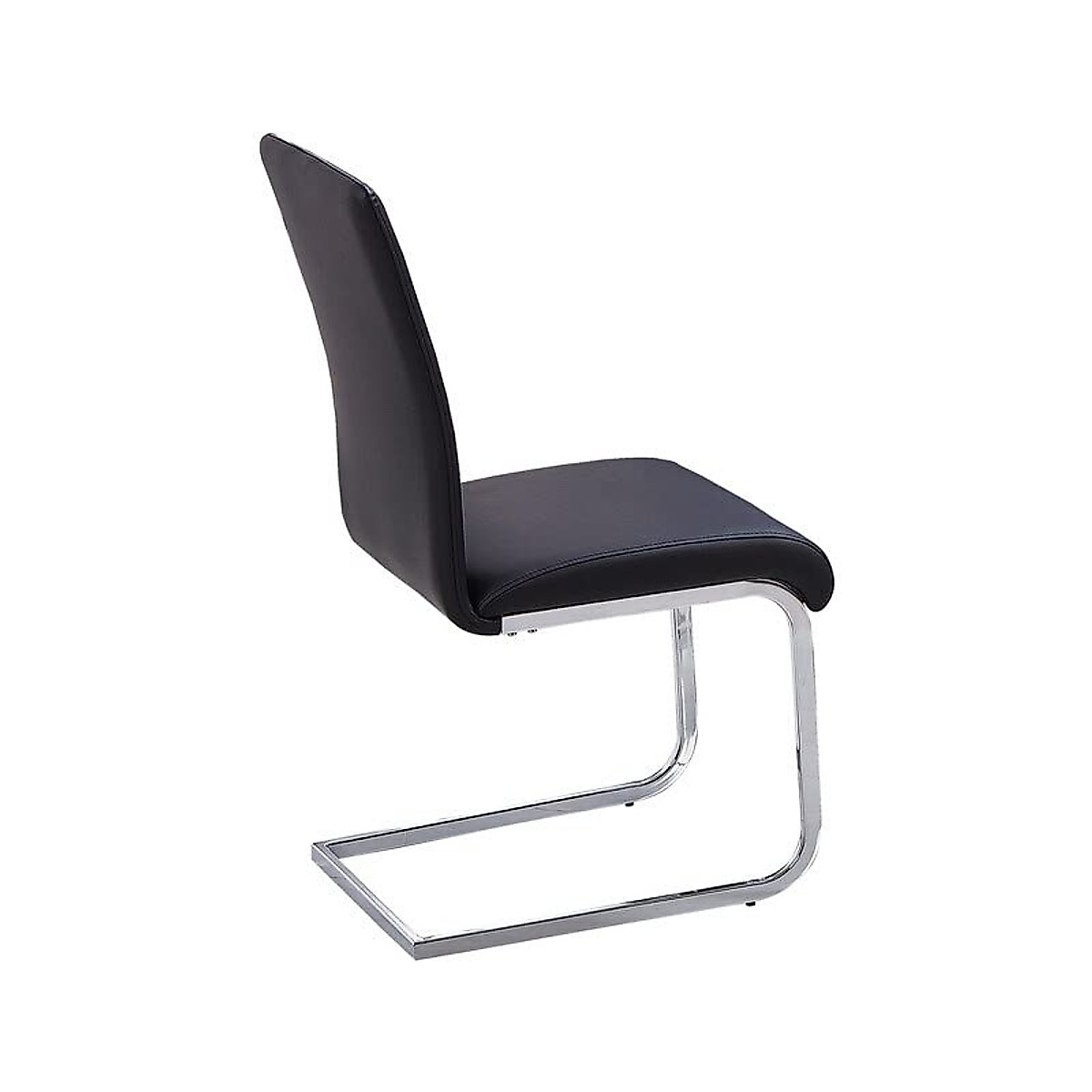 Best Master Furniture Mirage Faux Leather Parson Dining Chairs, Set of 2, Black