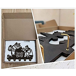 Beauty and The Beast Wall Key Rack Holder Wall Hooks Wall Hanger Coat Rack Keys Bags Clothes Multi-Purpose Hooks