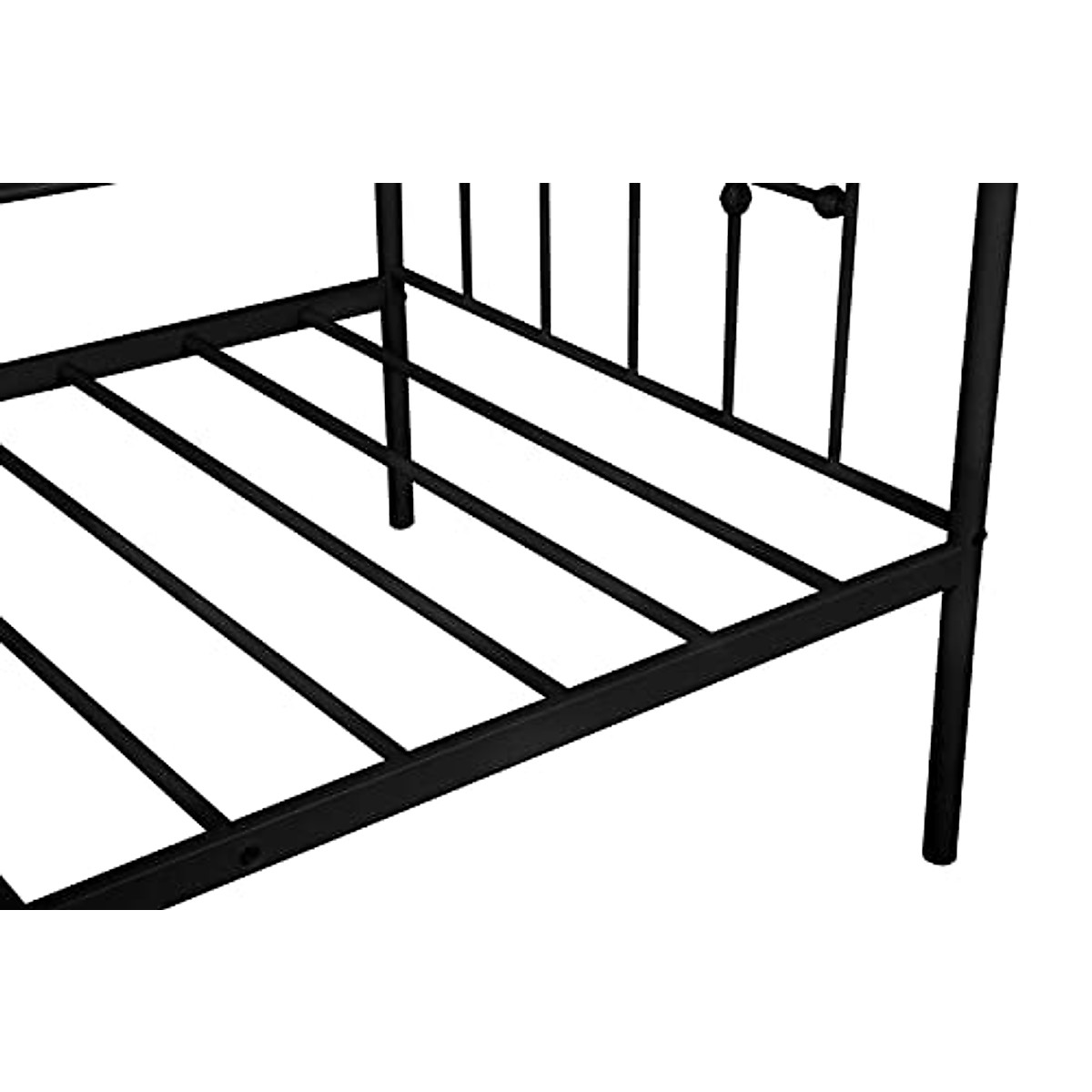 HOUAGI Metal Twin Daybed with Trundle,Sturdy Metal Slats Support,Noise Free/No Box Spring Needed,Black