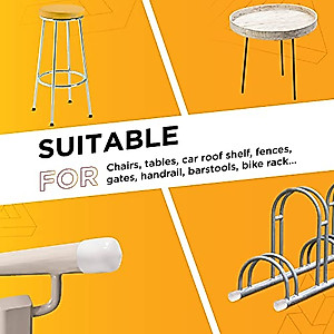 Prescott Plastics Made in USA 3/8" Inch White Round Vinyl Plug Insert (20 Pack), End Cap for Metal Tubing, Fence, Glide Insert for Pipe Post, FDA Food Grade,Chairs and Furniture