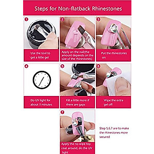 Minejin Nail Art Rhinestone Glue Gem Super Sticky Jewelry 8ml Gel Diamond Polish Decoration With Pen Tools UV Light Cured Needed 2Box