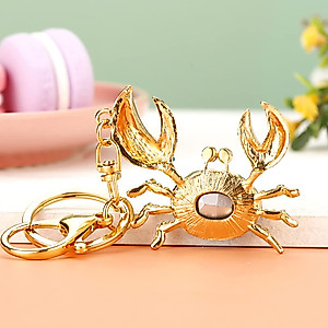 SEADEAR Diamond Crab Car Keychain Crab Keychain Crab Car Keychain Pendant Handbag Wallet Backpack Charm for Women Girls