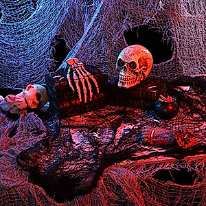 TOYMYTOY 2PCS Halloween Creepy Cloth Party Decor,Drape Doorways Entryways Windows Cover Gauze 6.6ft x 177"(Black and Grey)