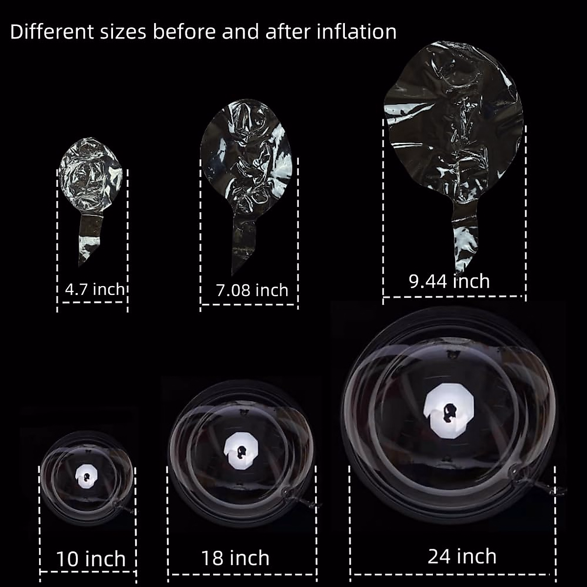 Clear Balloons, Different Sizes Pre Stretched 50pcs 10" 18" 24 inch BoBo Balloons Arch Crystal Transparent Clear Bubble Balloons Garland Kits