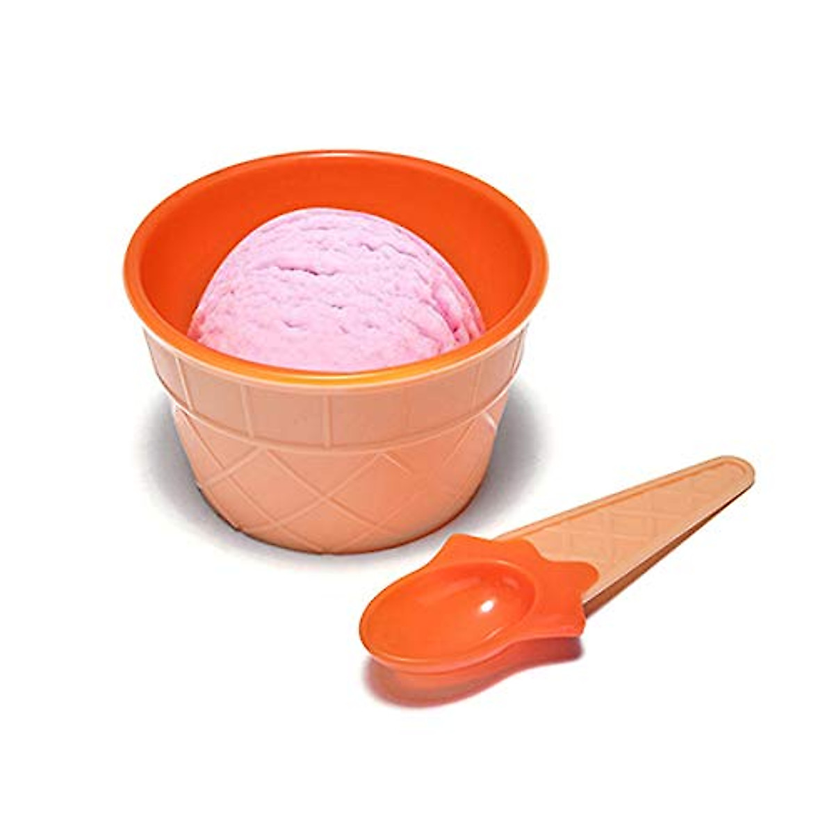 Dessert Bowls, 4 Pack Ice Cream Bowl Spoon Set,Frozen Yogurt Cups with Spoons Durable Plastic Candy Color Lovely Dessert Bowl DIY Ice Cream Tools For Festive Party Favor Kids Gift