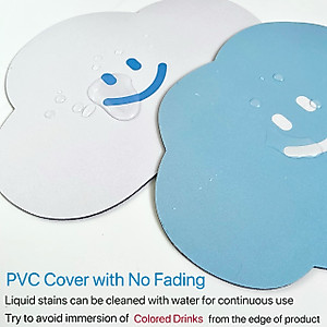 RoxicRokc Mouse Pad Cute 2 Pack, Small Waterproof PVC Mousepad, Non-Slip Rubber Base Personalized Computer Mouse Mat for Office Home (Cloud Mouse Pads)