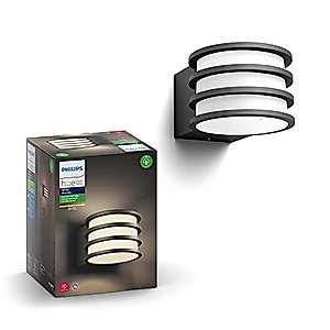 Philips Hue Lucca White Outdoor Wall Light, Works with Amazon Alexa, Apple HomeKit & Google Assistant (Hue Hub Required)
